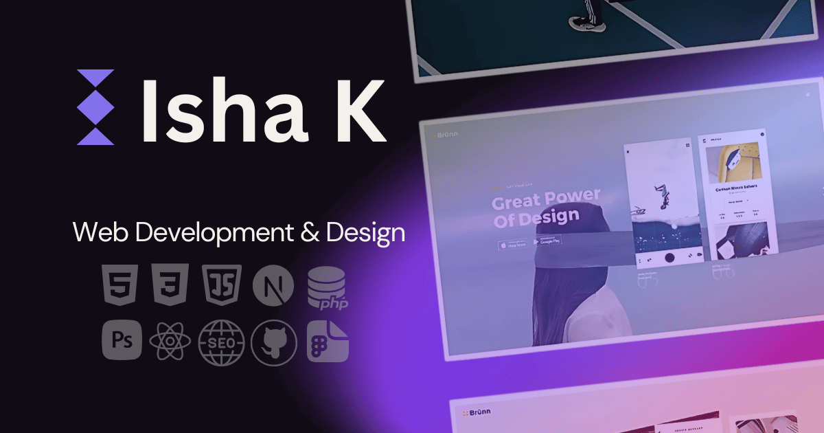 Isha K Portfolio website